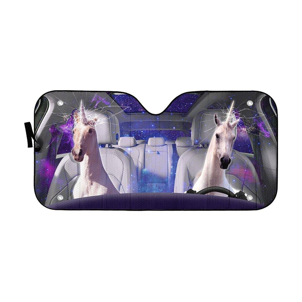 Gearhumans 3D Real Unicorn Custom Car Auto Sunshade