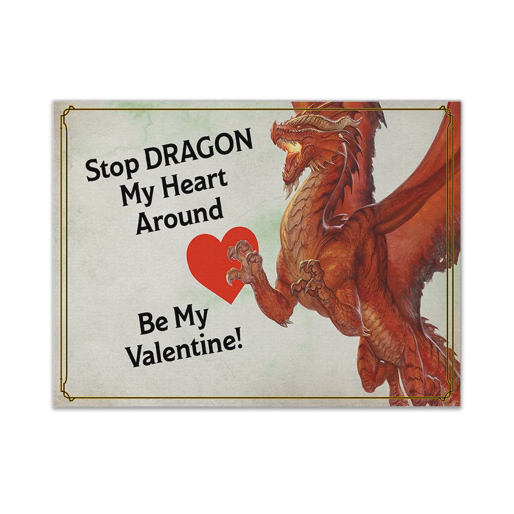 Gearhumans 3D DnD Stop Dragon My Heart Around Be My Valentine Custom C