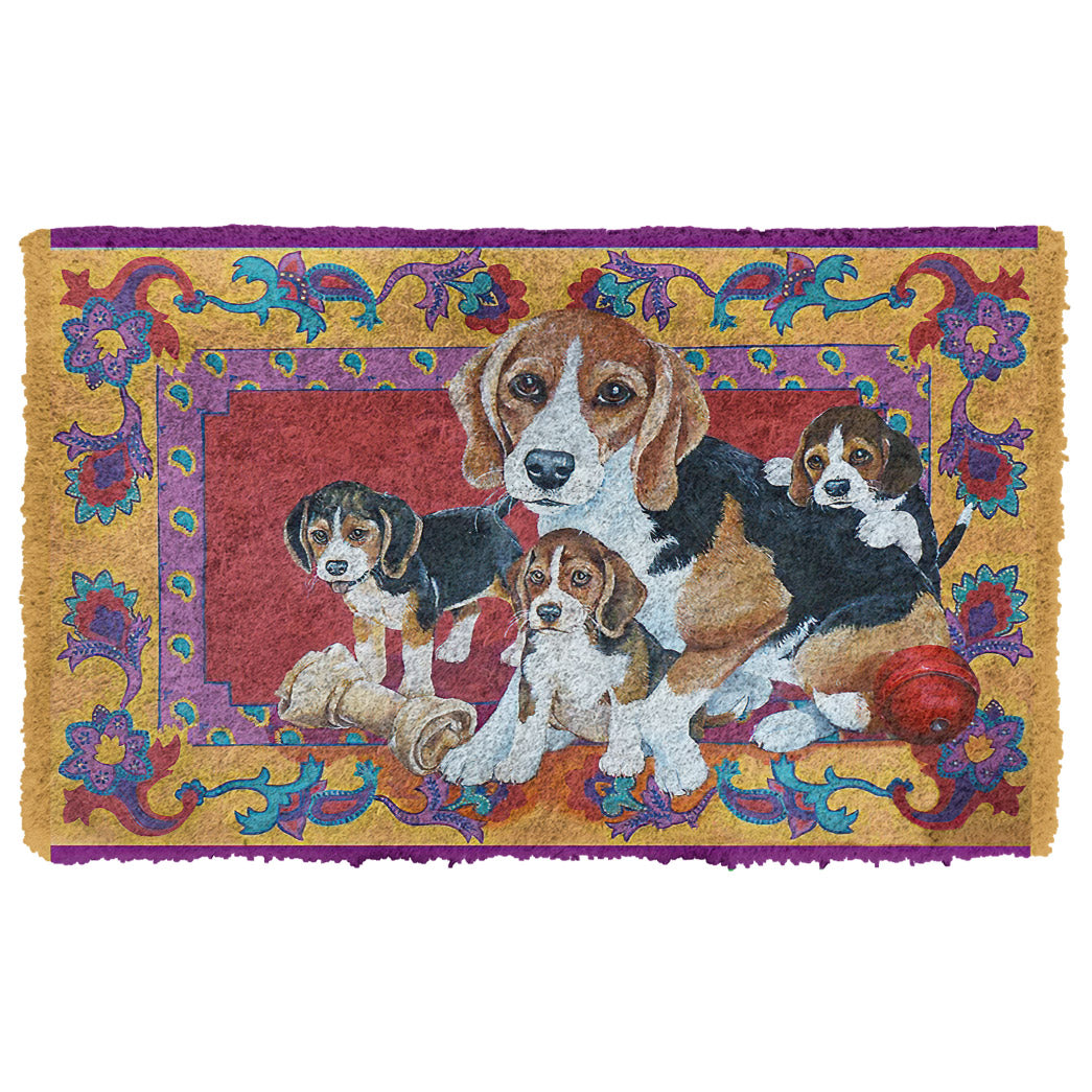 Gearhumans 3D Happy Beagle Custom Doormat