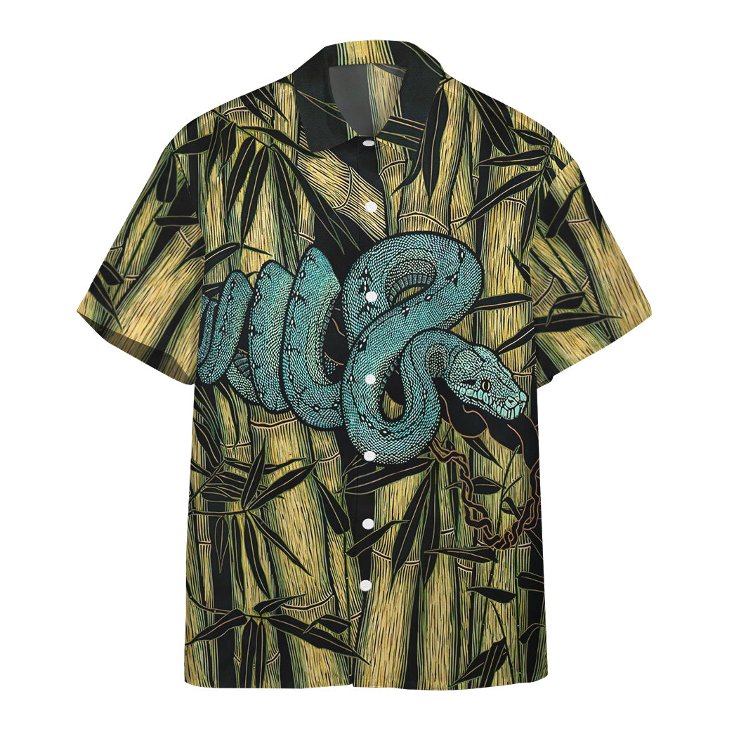 Gearhumans 3D Green Snake Hawaii Shirt