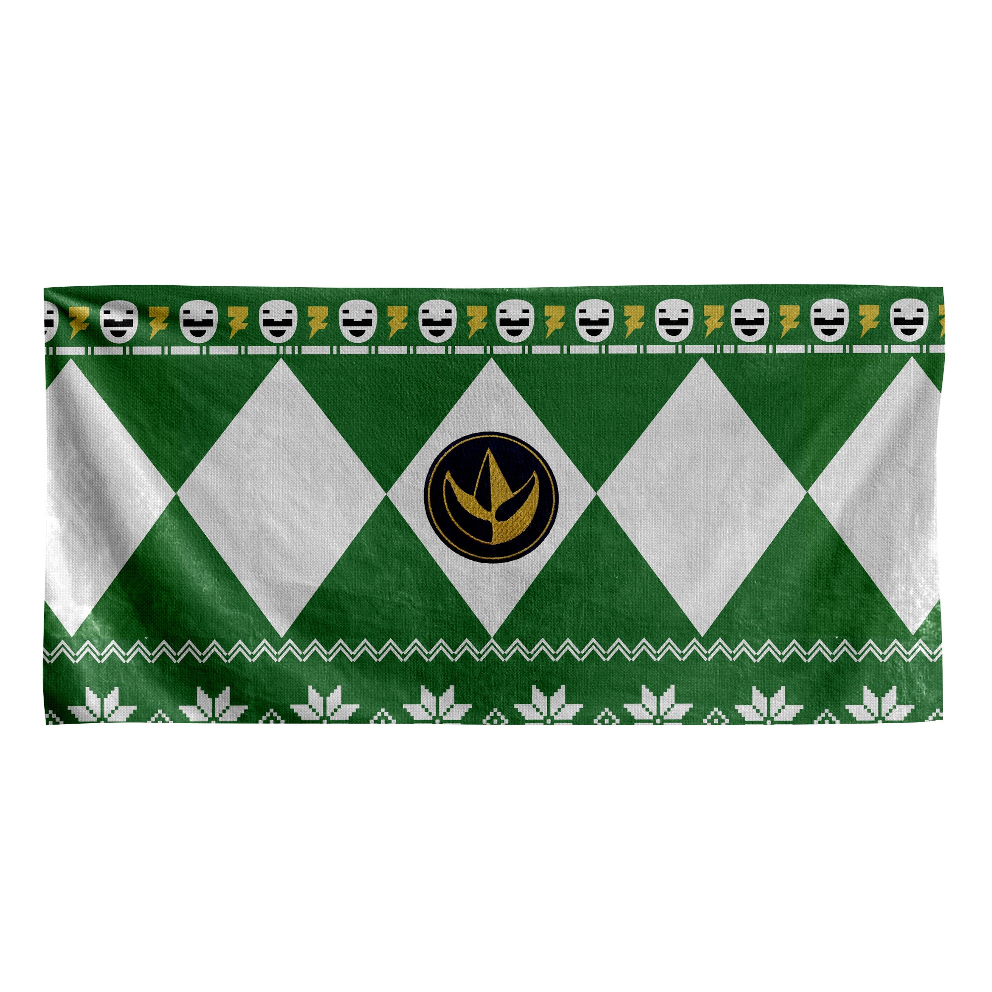 Gearhumans 3D Green Power Ranger Hawaii Beach Towel