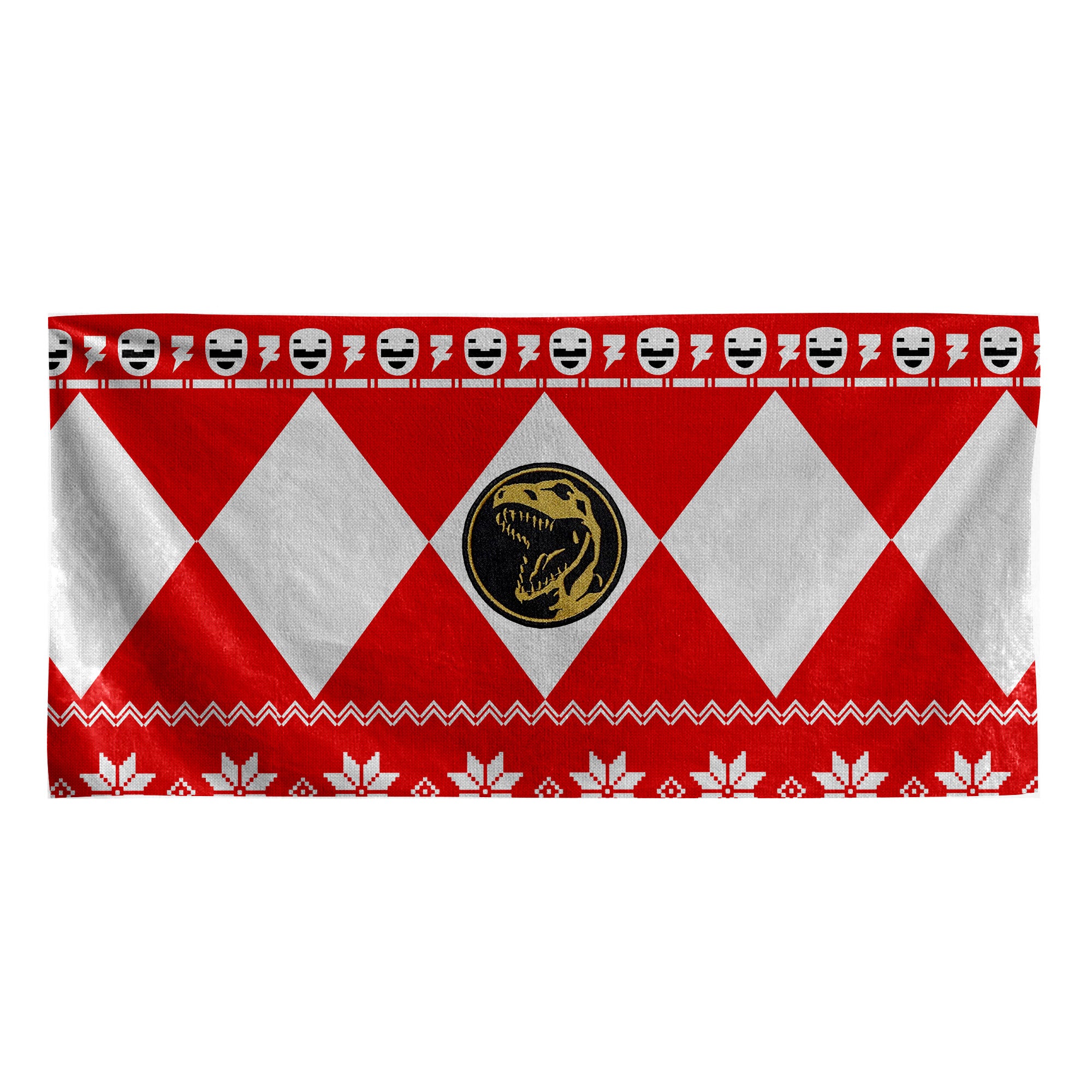 Gearhumans 3D Red Power Ranger Hawaii Beach Towel