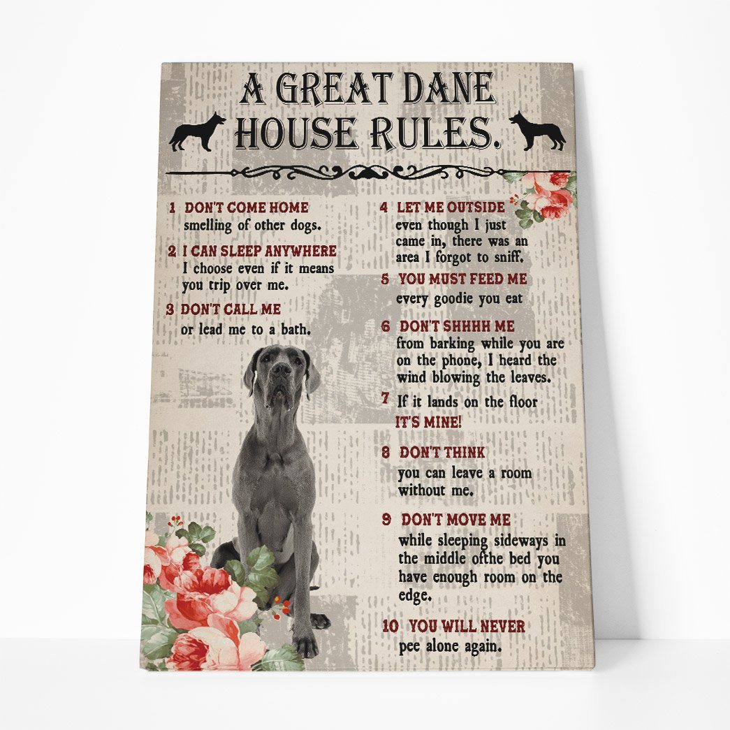 Gearhumans 3D A Great Dane House Rules Canvas