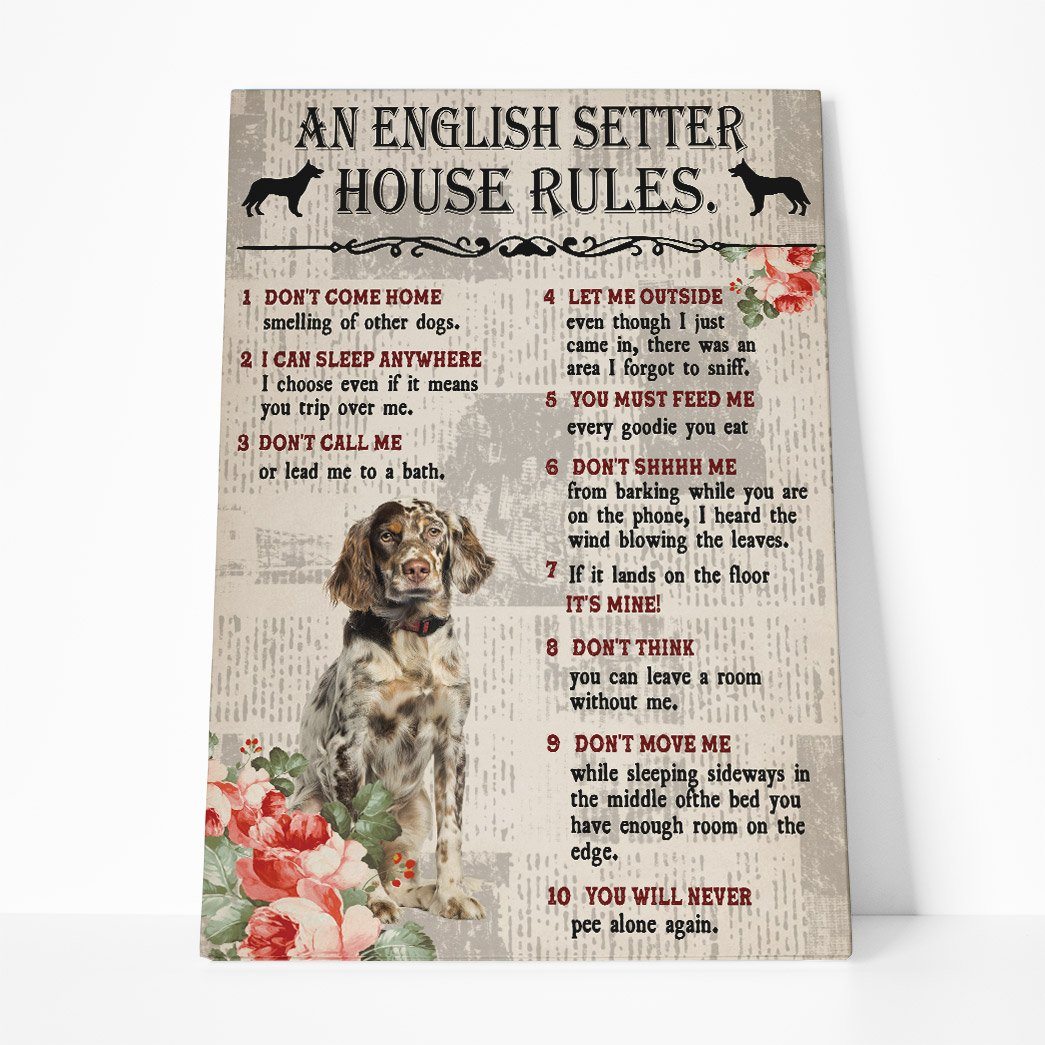 Gearhumans 3D An English Setter House Rules Canvas