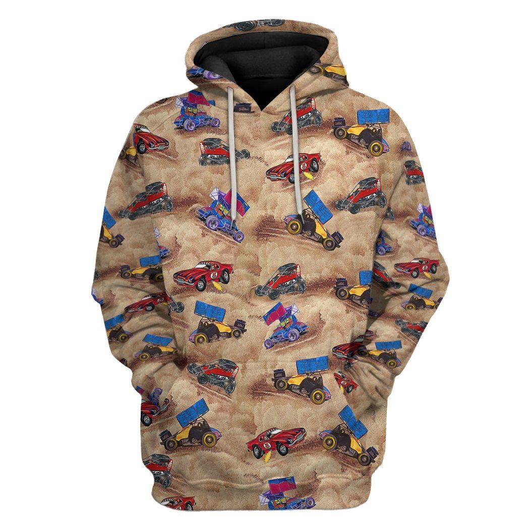 Gearhumans 3D Dirt Track Racing Custom Tshirt Hoodie Apparel