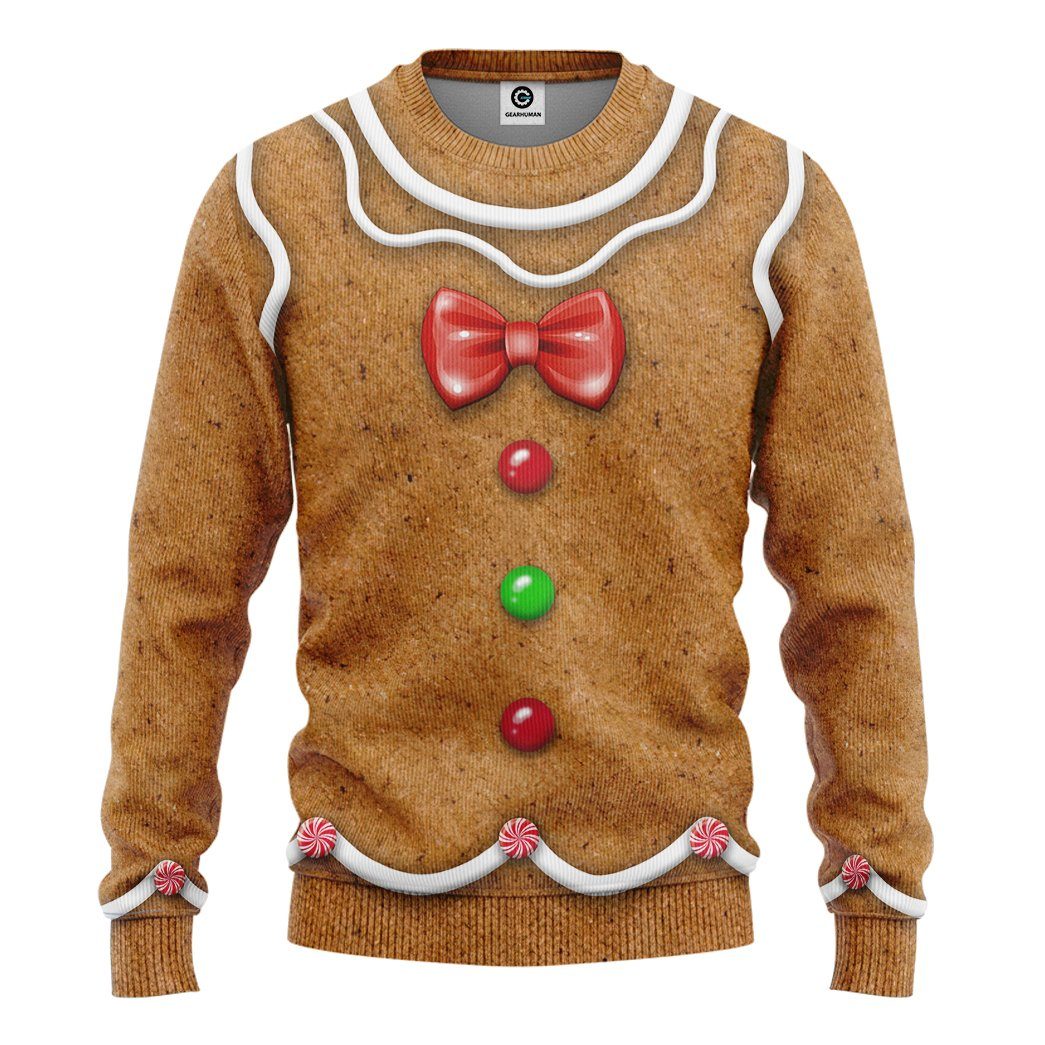 Gearhumans 3D Gingerbread Costume Custom Sweatshirt Apparel