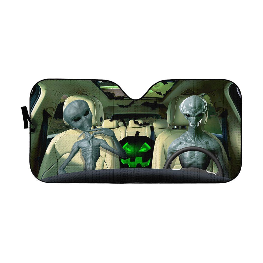 Gearhumans 3D Halloween Alien Custom Car Auto Sunshade