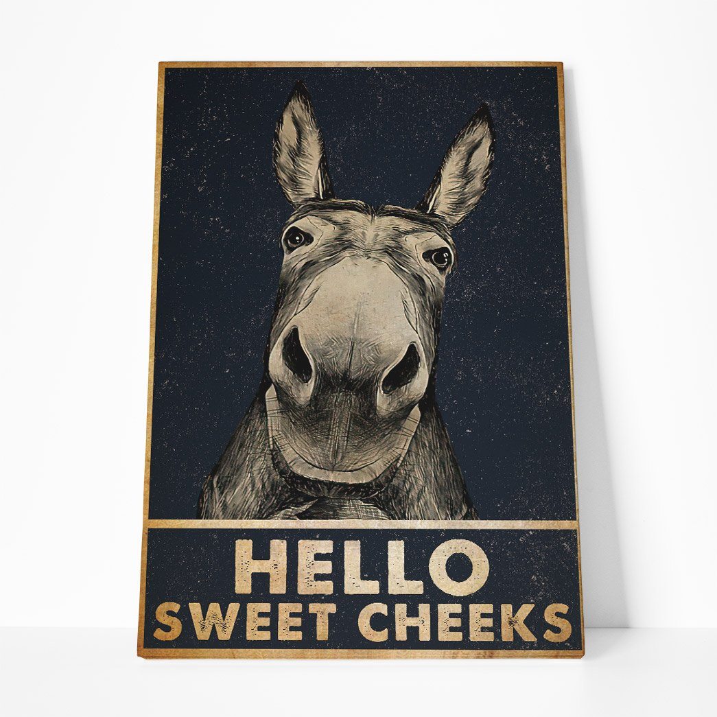 Gearhumans 3D Hello Sweet Cheeks Donkey Canvas