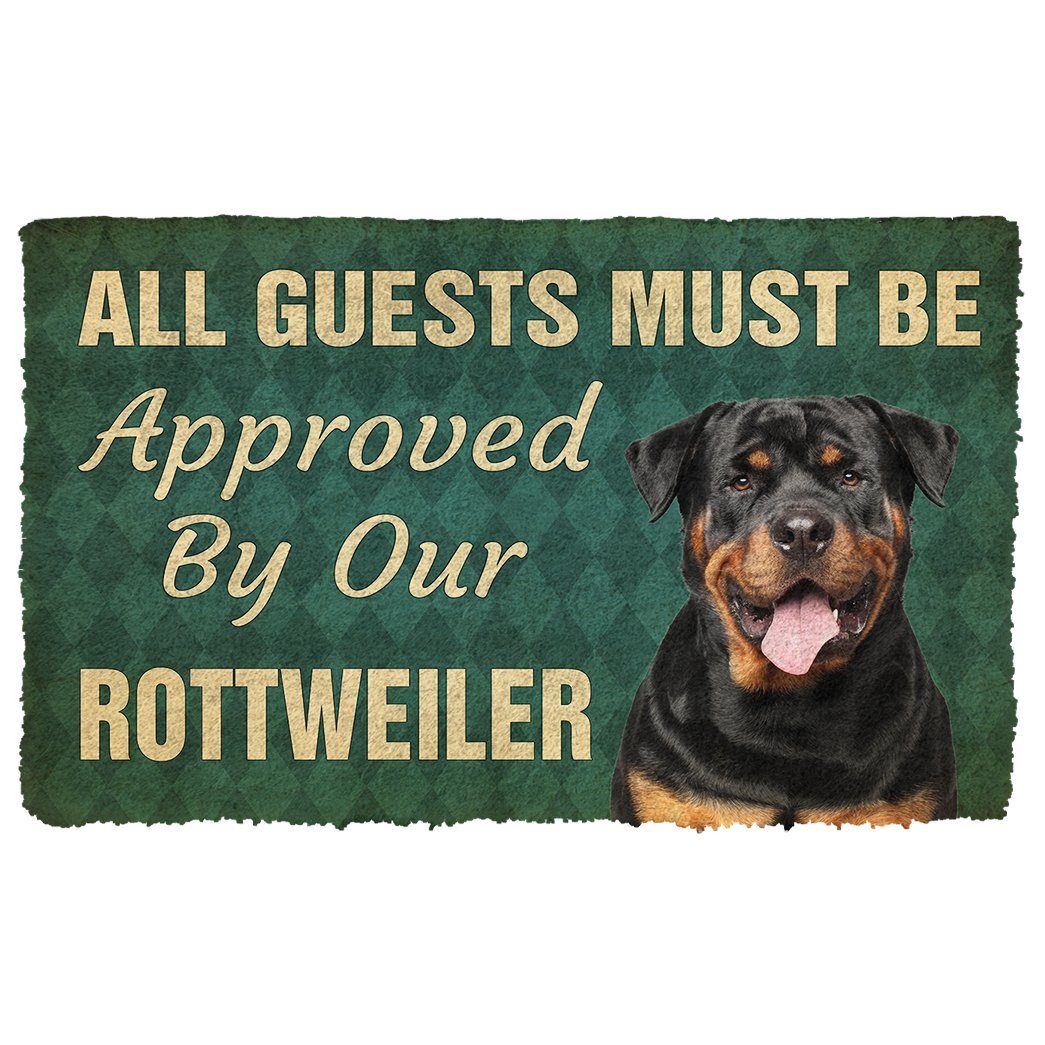 Gearhumans 3D Must Be Approved By Our Rottweiler Custom Doormat