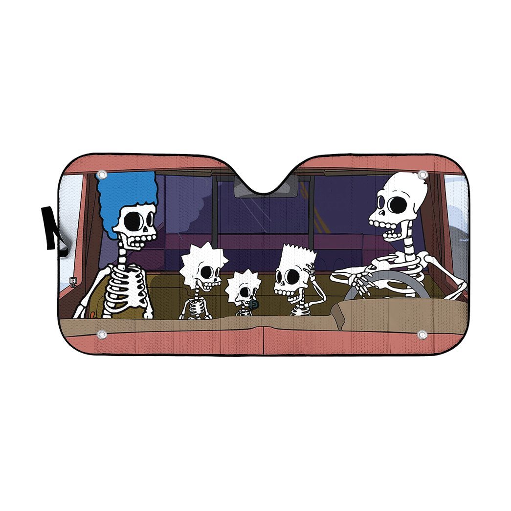Gearhumans 3D The Simpsons Skeleton Custom Car Auto Sunshade