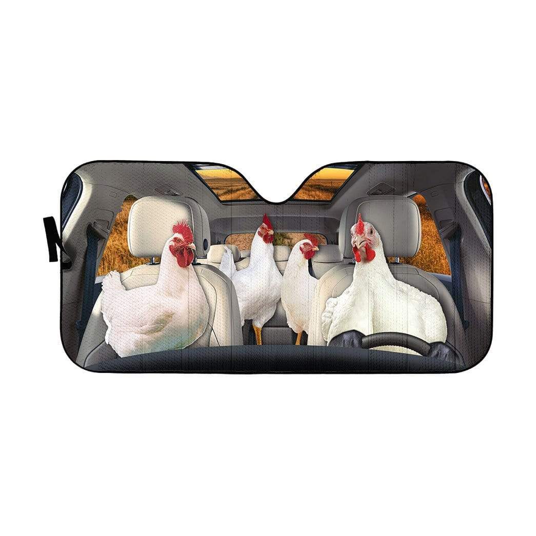 Gearhumans 3D Chicken Custom Car Auto Sunshade
