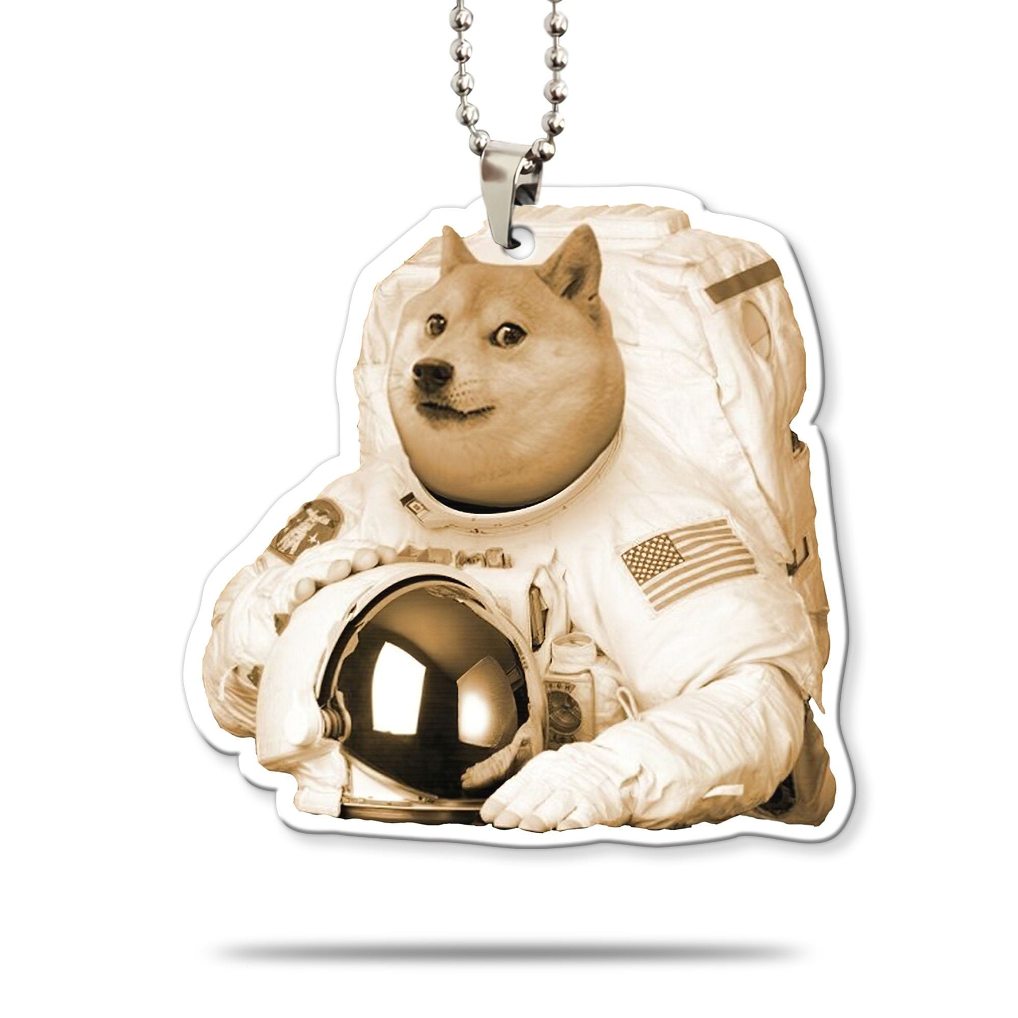 Gearhumans 3D Doge Astronaut Custom Car Hanging