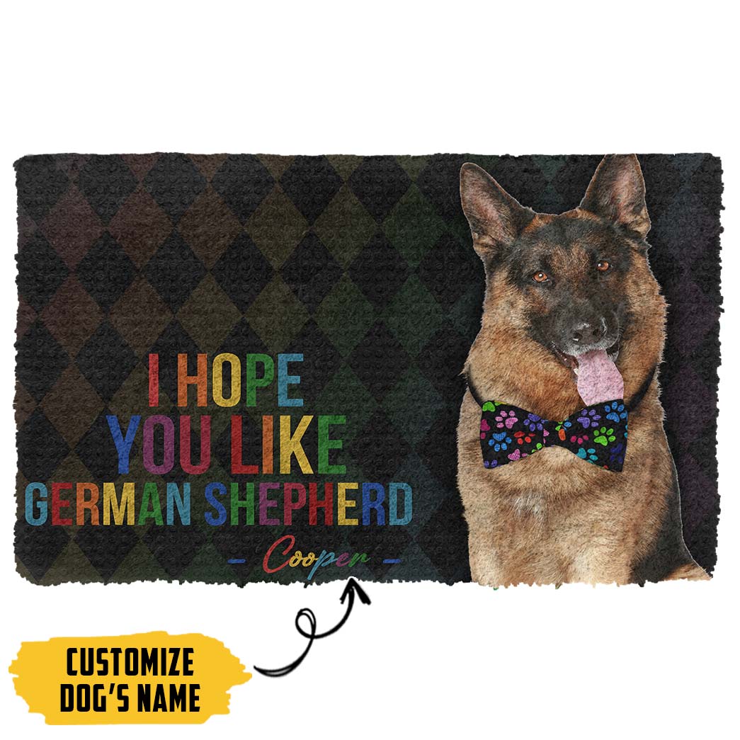 Gearhumans 3D I Hope You Like German Shepherd Custom Name Doormat