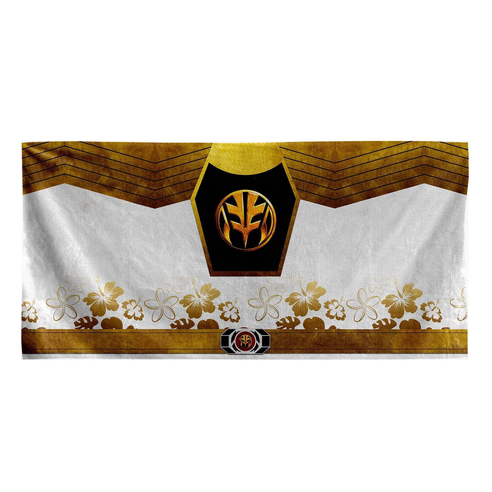 Gearhumans 3D Mighty Morphin Power Rangers White Ranger Custom Beach T