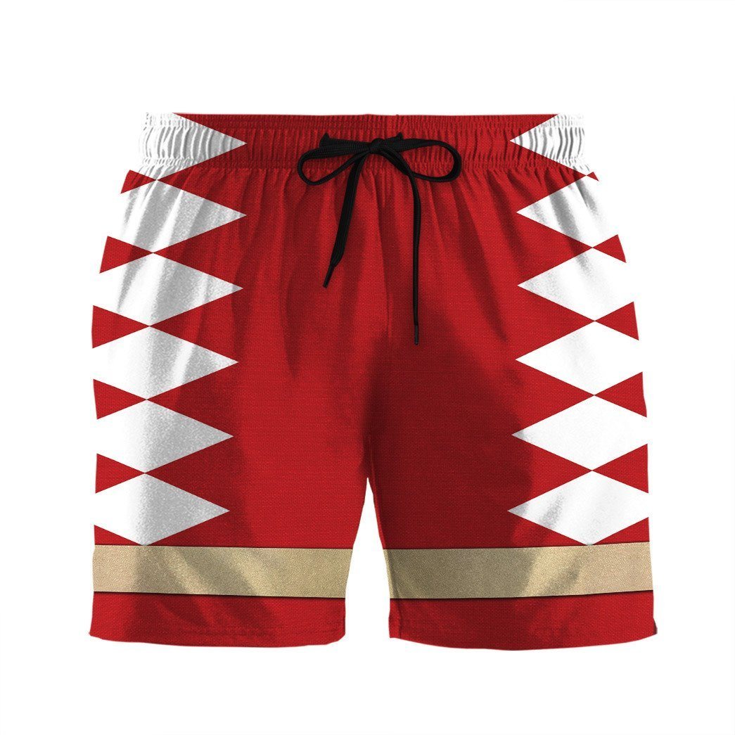 Gearhumans 3D Power Ranger Red Dino Thunder Shorts