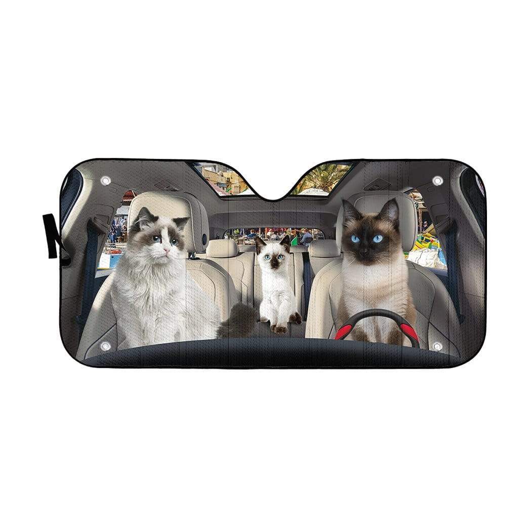 Gearhumans 3D Ragdoll Cat Custom Car Auto Sunshade