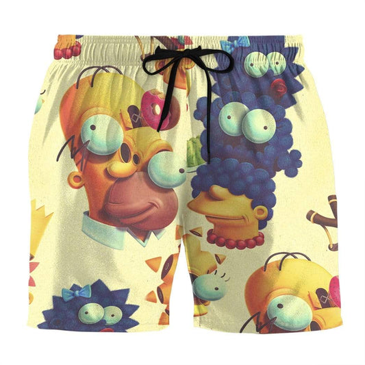 Gearhumans 3D The Bart Simpsons Custom Beach Shorts Swim Trunks