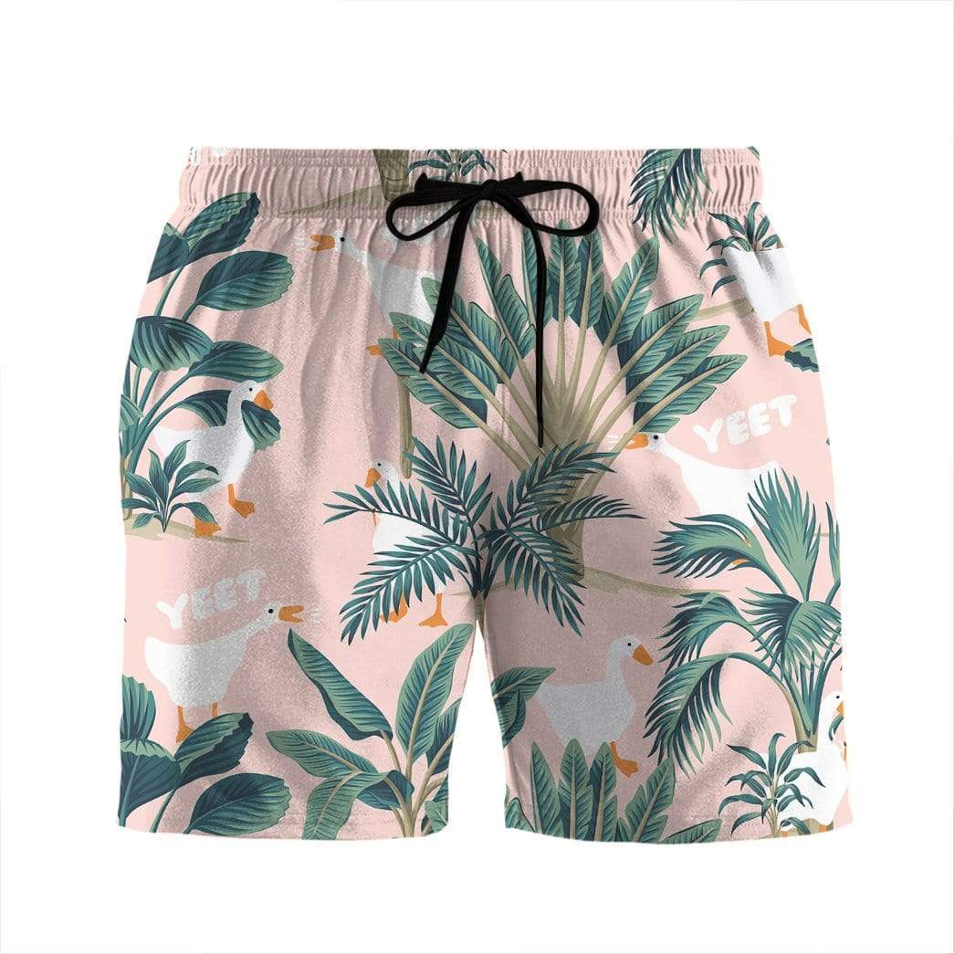 Gearhumans 3D Yeet Goose On The Tropical Jungle Beach Shorts Swim Trun