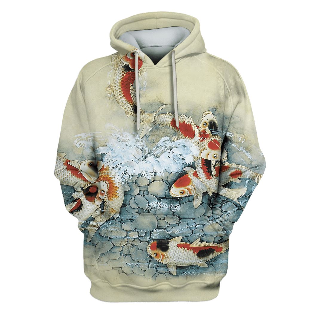 Gearhumans Koi fish Custom T-shirt - Hoodies Apparel