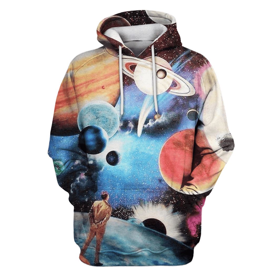 Gearhumans Spaceman Thinking About Universe Custom T-shirt - Hoodies A